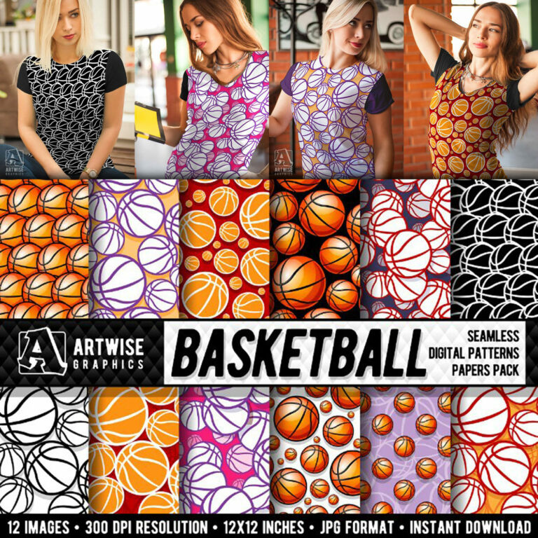Basketball Digital Paper Seamless Pattern Graphics – MasterBundles