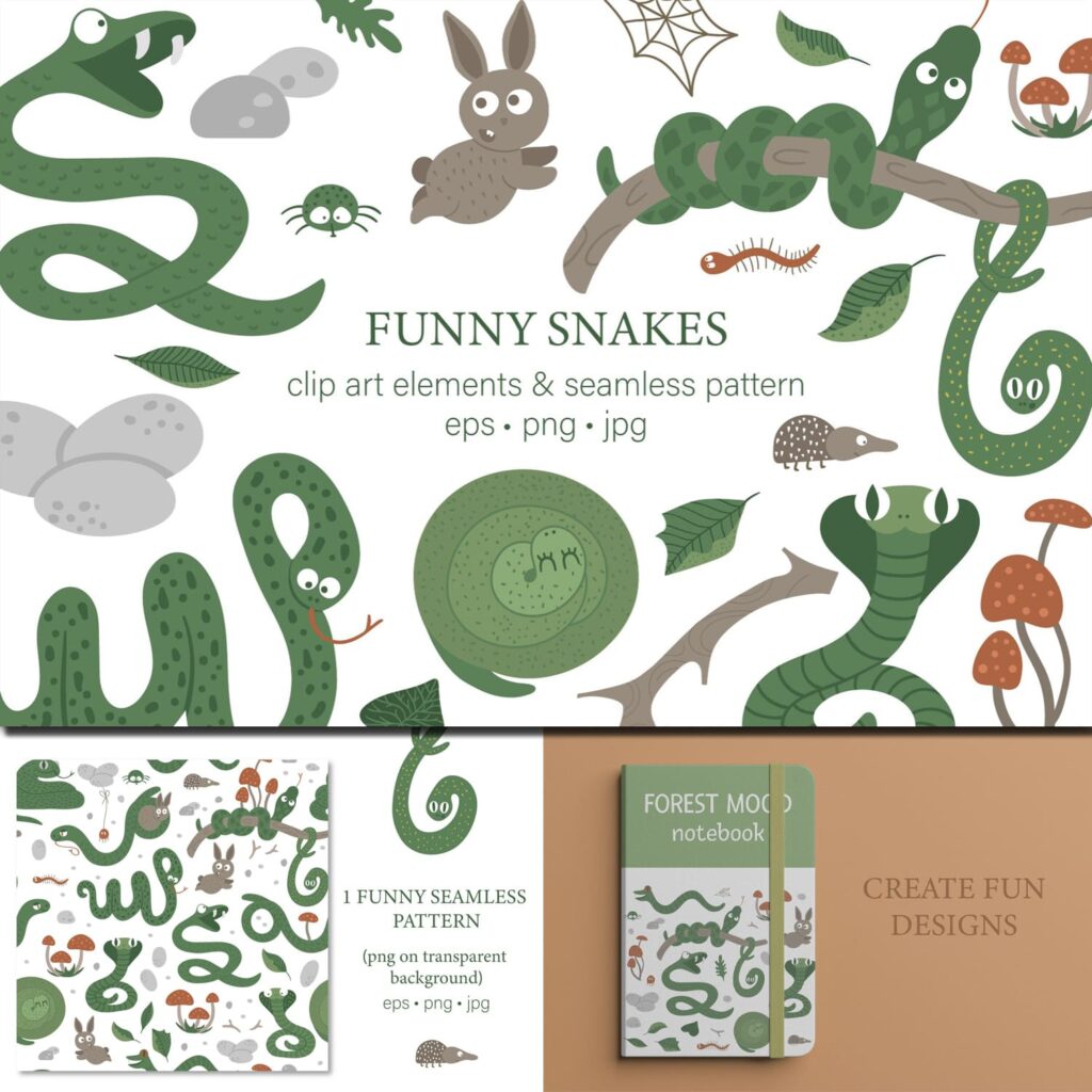 Funny Snakes – MasterBundles