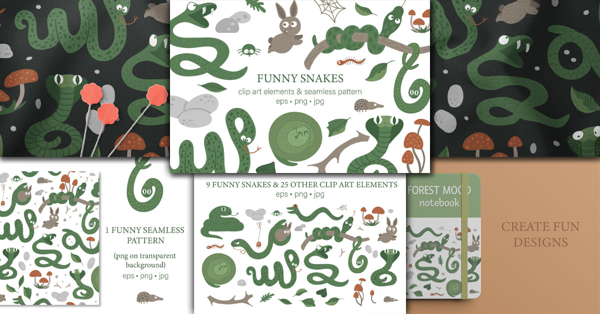 Funny Snakes – MasterBundles