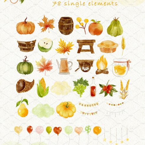 Autumn Thanksgiving Clipart | Master Bundles