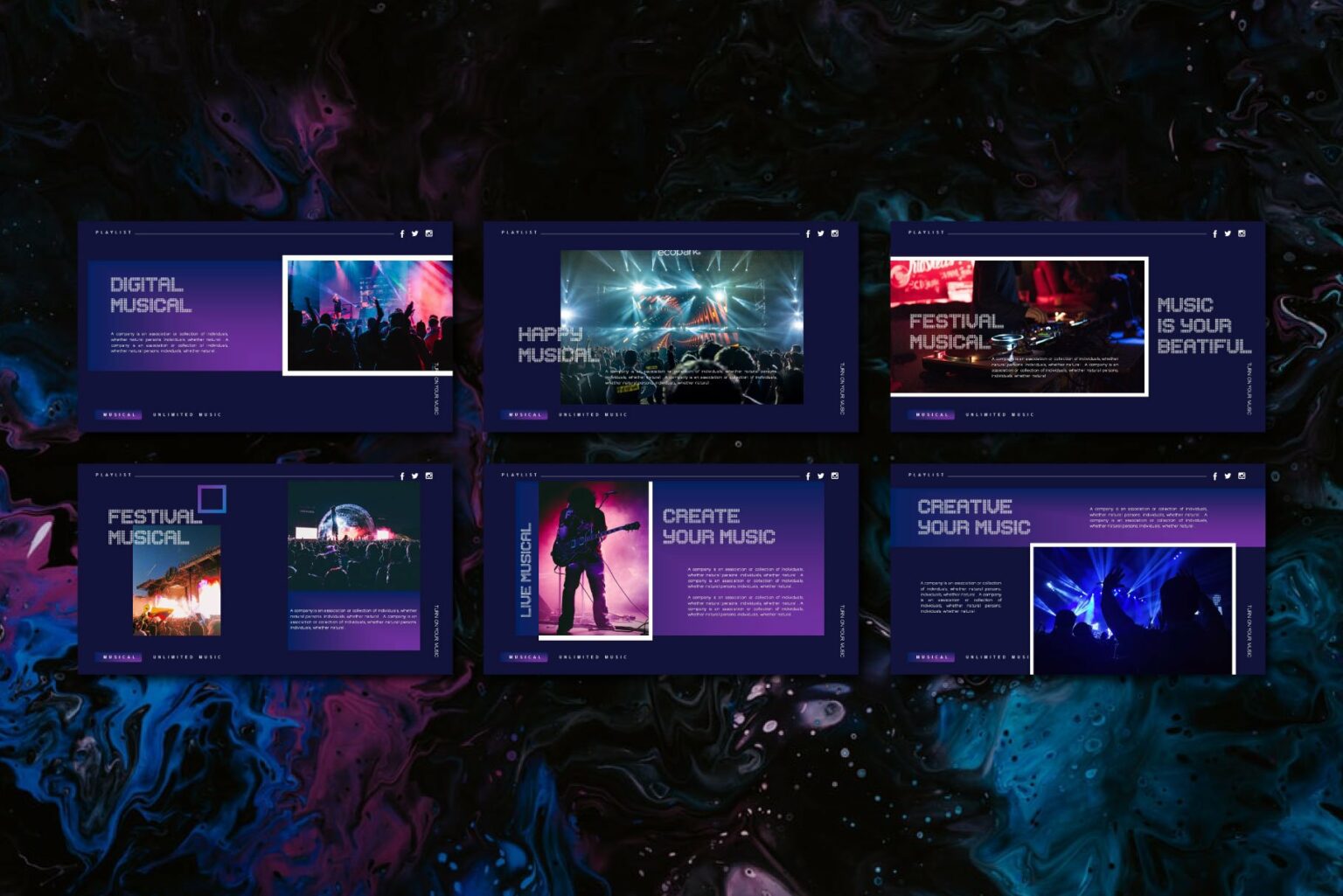 PLAYLIST Google Slide Template – MasterBundles