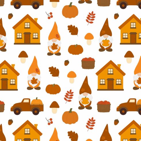 Gnomes Pattern. Fall Gnomes Pattern. | Master Bundles