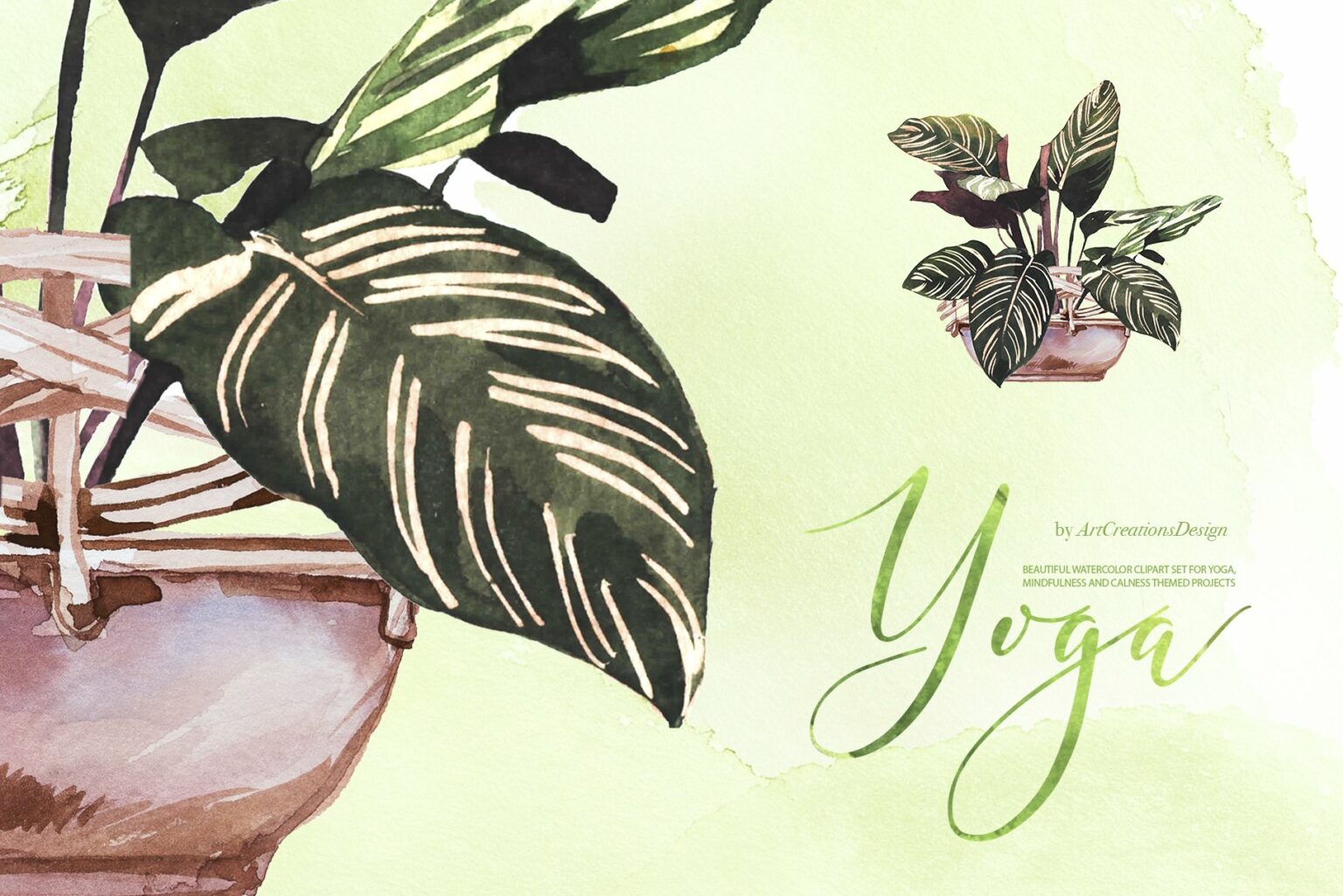 Watercolor Yoga Clipart Set – MasterBundles