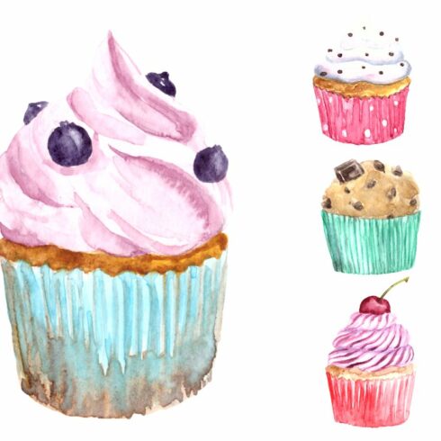 Watercolor Sweets Clip Art Set | MasterBundles