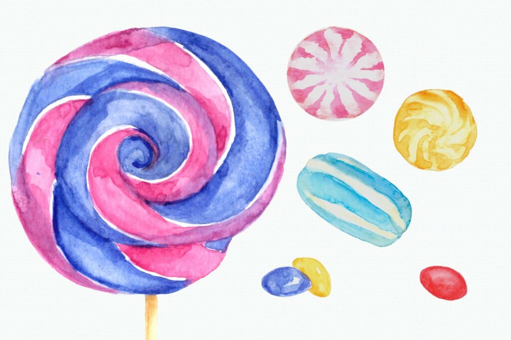 Watercolor Sweets Clip Art Set | MasterBundles