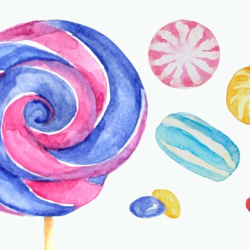 Watercolor Sweets Clip Art Set | MasterBundles