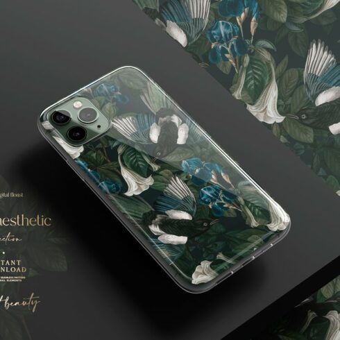 Magpie Birds Floral Pattern | Master Bundles