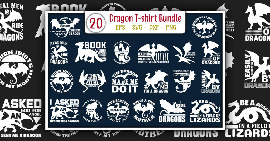 Dragon T-shirt Design Bundle – MasterBundles