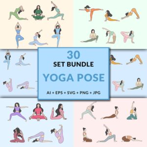 30 Bundle Women Yoga Pose Wellness – MasterBundles