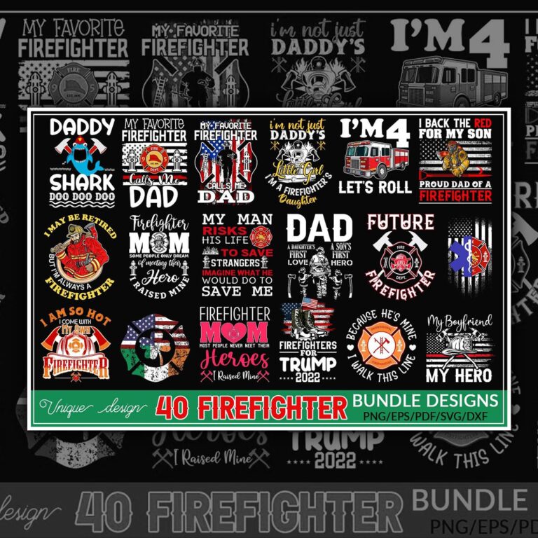 Firefighter T-Shirt Design Bundle – MasterBundles