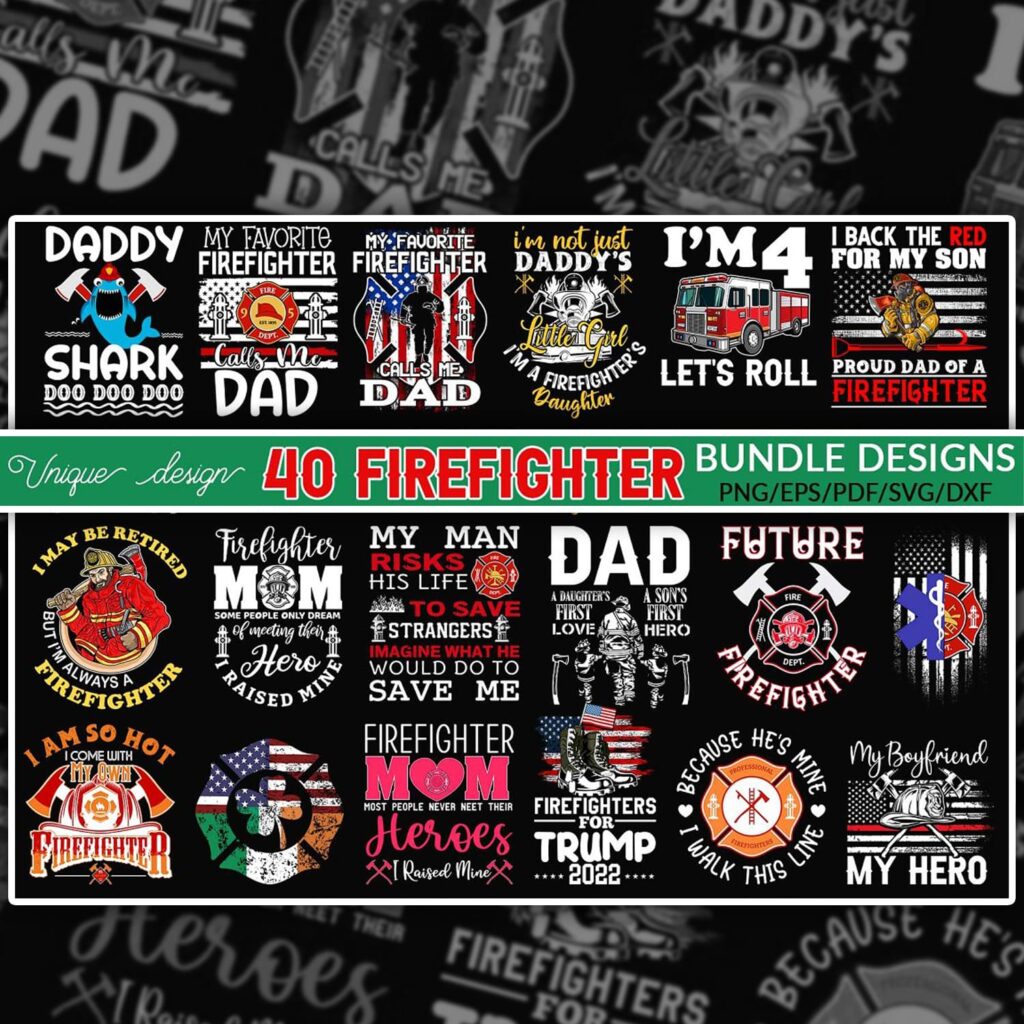 Firefighter T-Shirt Design Bundle – MasterBundles