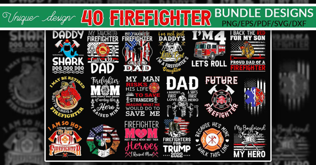 Firefighter T-Shirt Design Bundle – MasterBundles