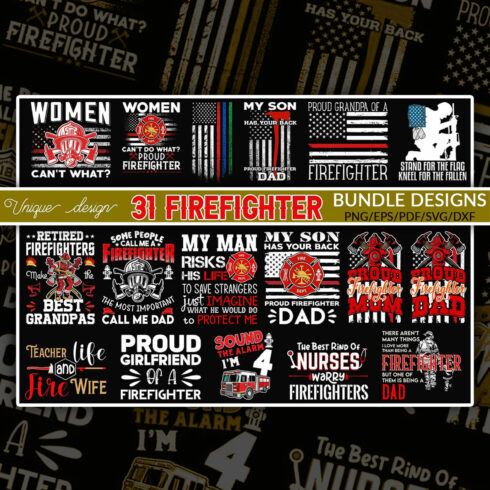 Firefighter T-Shirt Design Bundle – MasterBundles