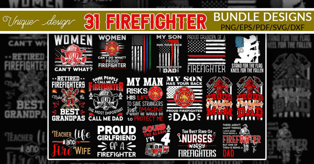 Firefighter T-Shirt Design Bundle – MasterBundles