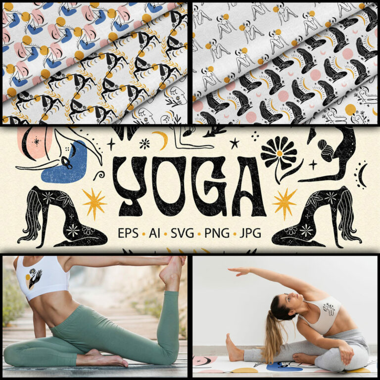 SVG Bundle -Yoga & Quote Designs With Mandala Pattern | MasterBundles