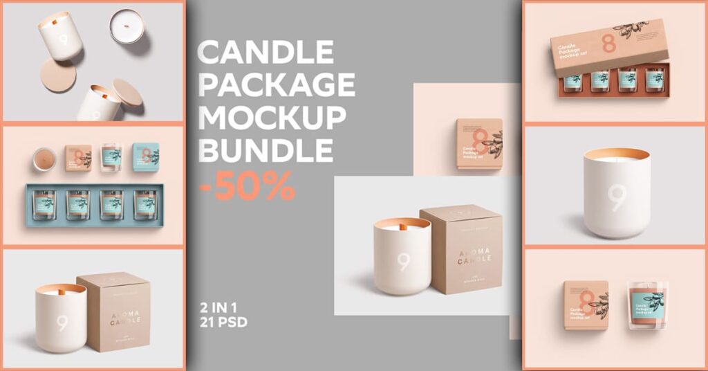 Candle Mockup Bundle – MasterBundles