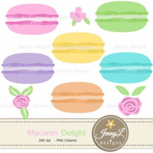 Macaron Digital Papers and Macaron Clipart | Master Bundles