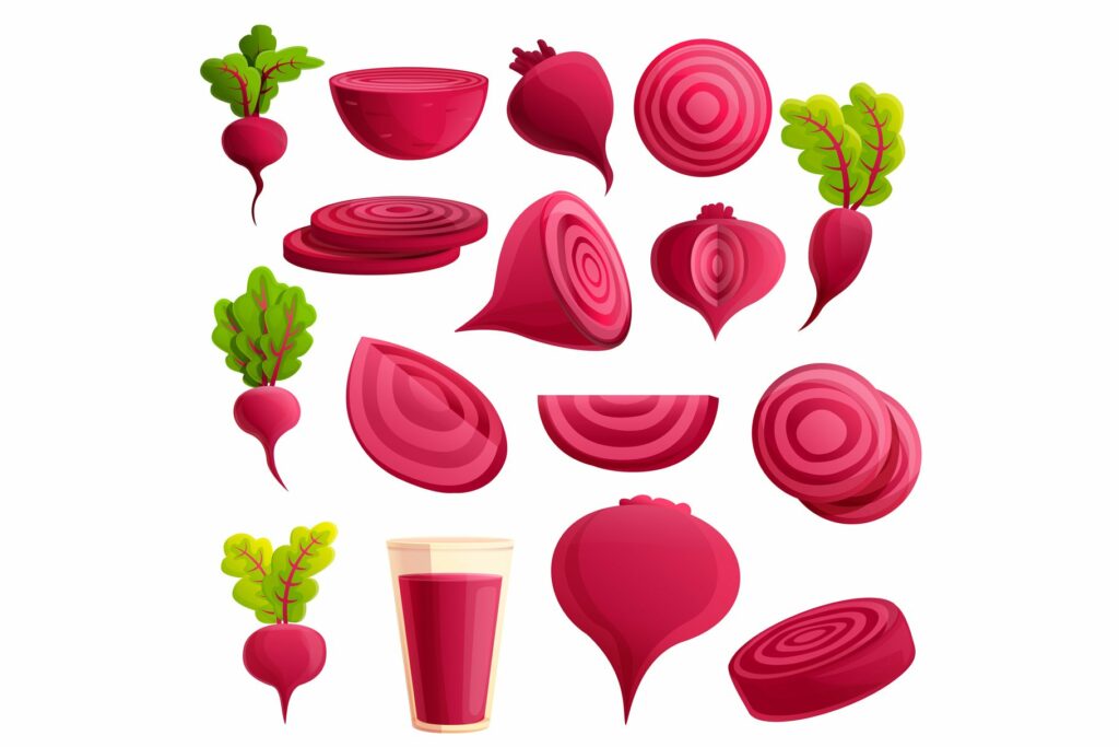 Beet Icons Set, Cartoon Style – MasterBundles
