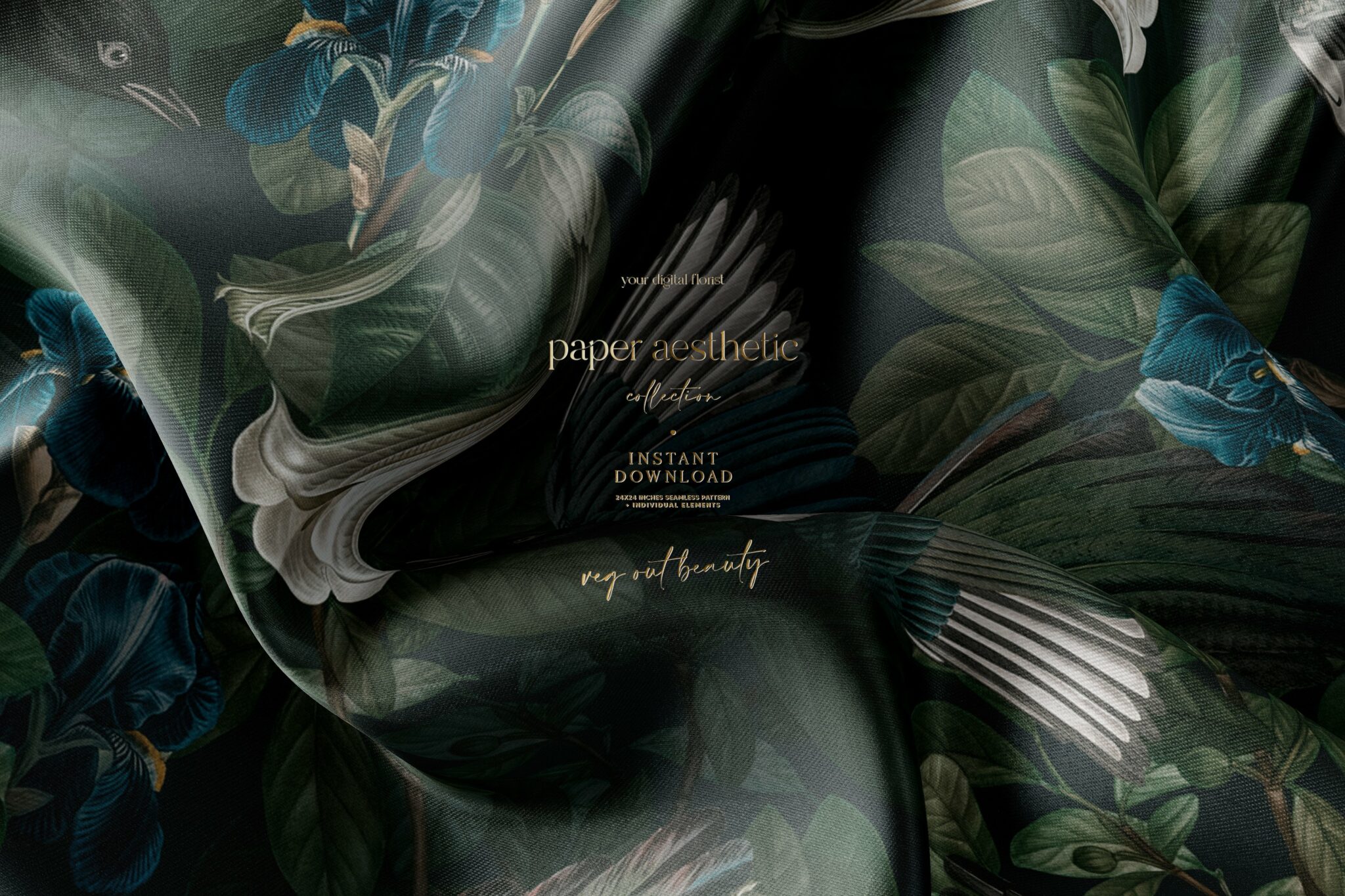 Magpie Birds Floral Pattern – MasterBundles