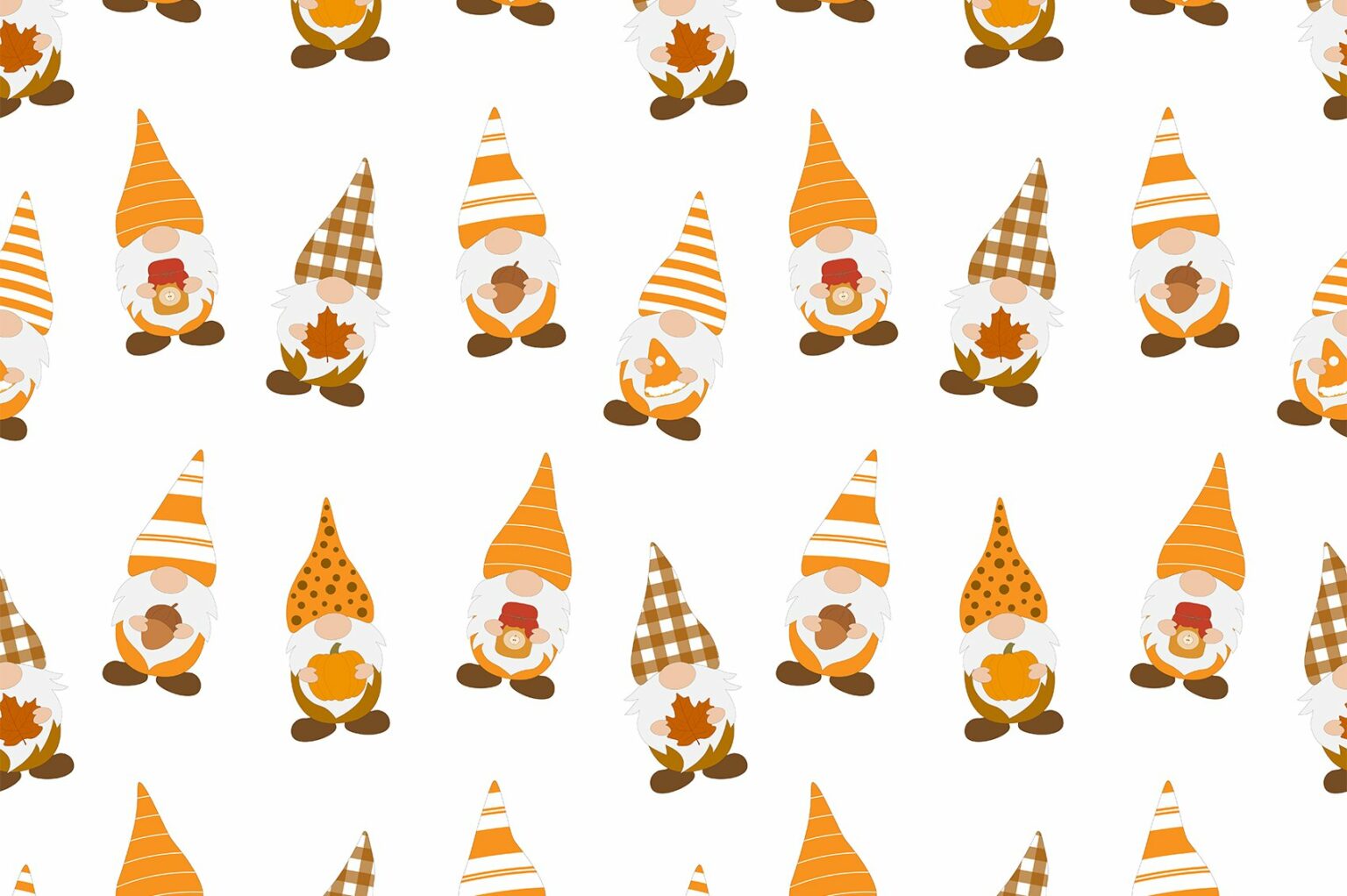 Gnomes Pattern. Fall Gnomes Pattern. – MasterBundles