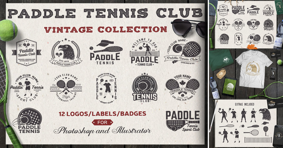 Paddle Tennis Club Logos/Badges – MasterBundles