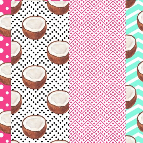 Watercolor Coconut Digital Papers, Fruit Coconut Patterns – MasterBundles