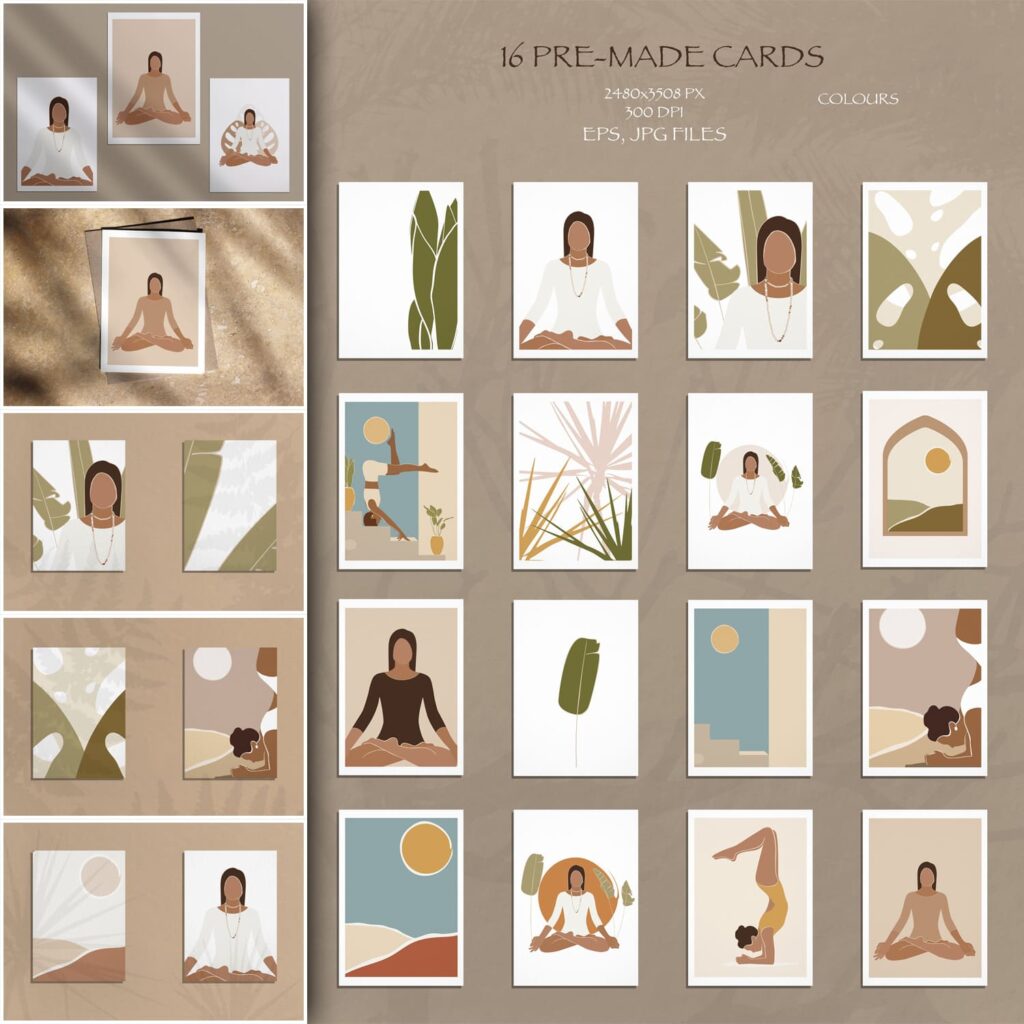 Yoga Abstract Graphic Collection – MasterBundles