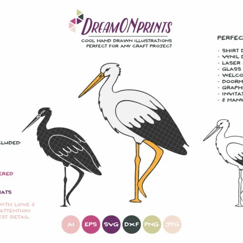 Stork SVG Cut File - Spring SVG, Birds, New Born SVG | Master Bundles
