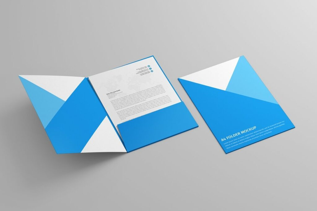 A4 Folder & Paper Mock-Up – MasterBundles