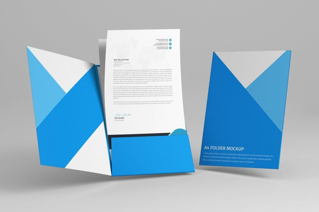 A4 Folder & Paper Mock-Up – MasterBundles