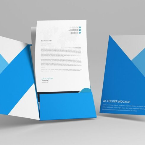A4 Folder & Paper Mock-Up | MasterBundles