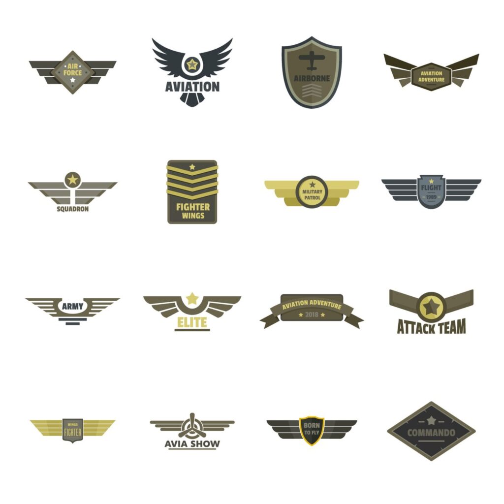 Airforce Navy Military Logo Icons Set, Flat Style – MasterBundles