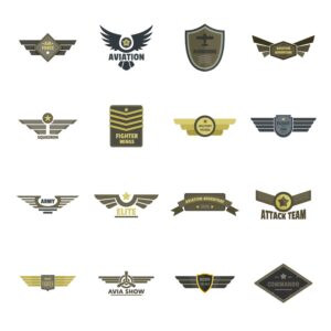 Airforce Navy Military Logo Icons Set, Flat Style – MasterBundles