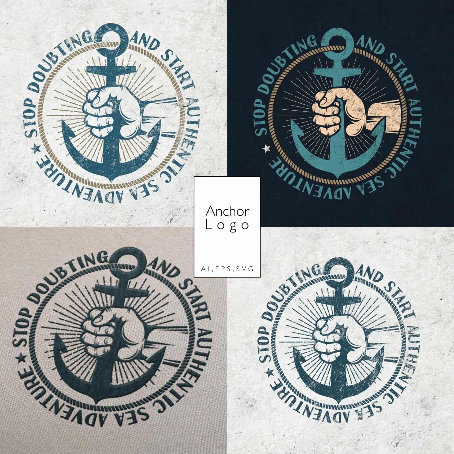 Ship Anchor and Rope Logo | Master Bundles