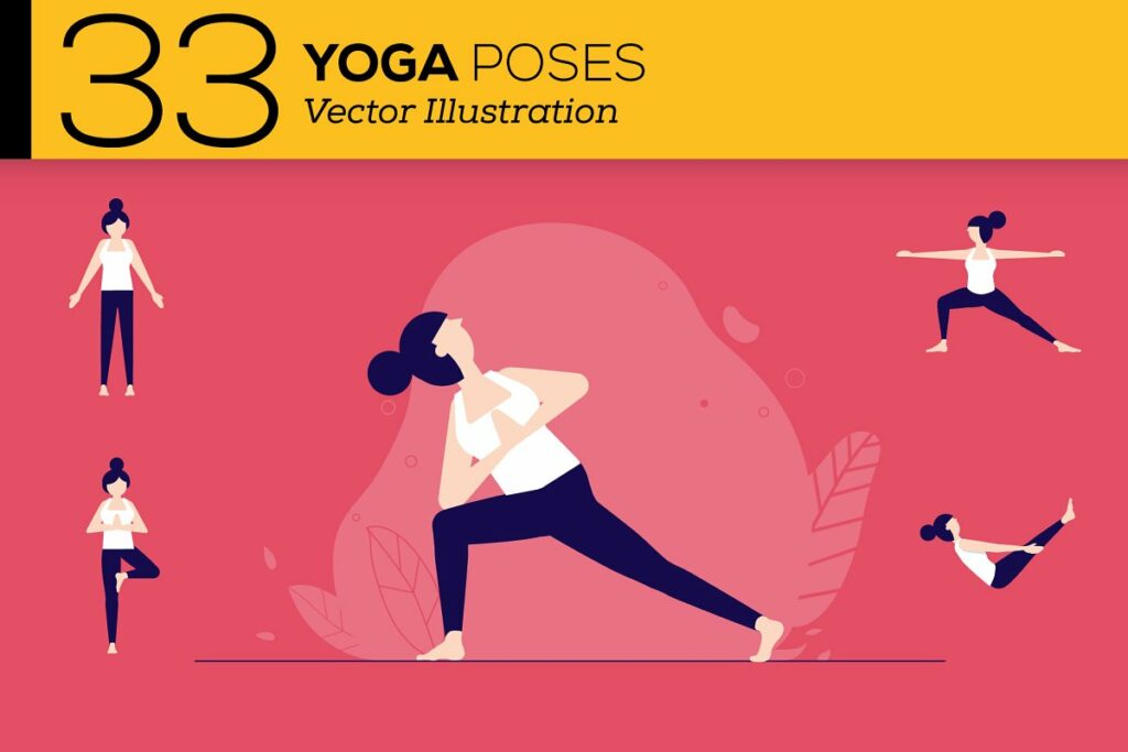 33 Yoga Poses Illustration – MasterBundles