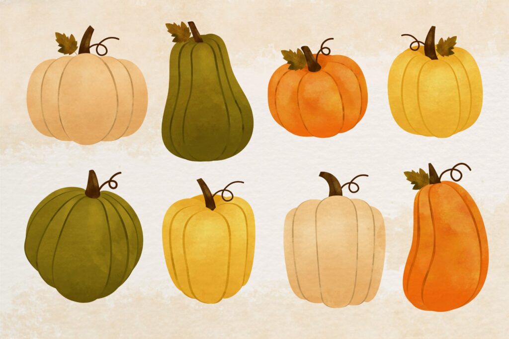 Watercolor Autumn Pumpkins Clip Art – MasterBundles