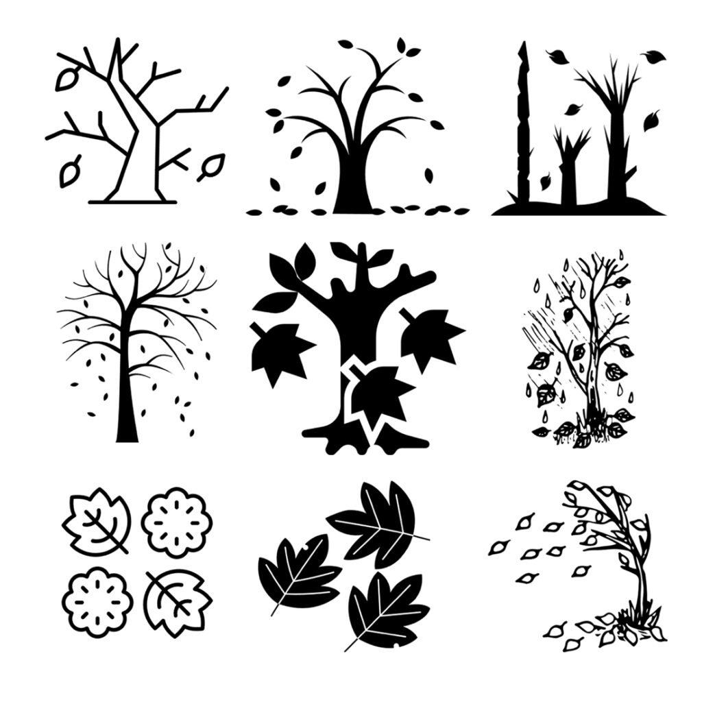 Autumn trees set autmn - MasterBundles