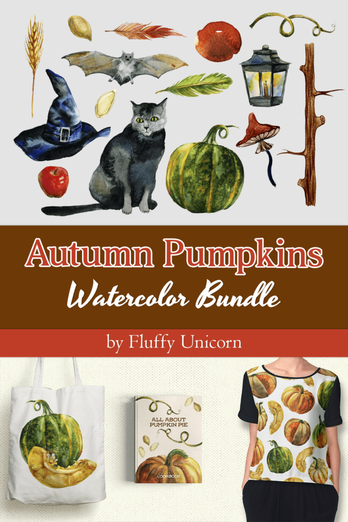 Autumn Pumpkins Watercolor Bundle | Master Bundles
