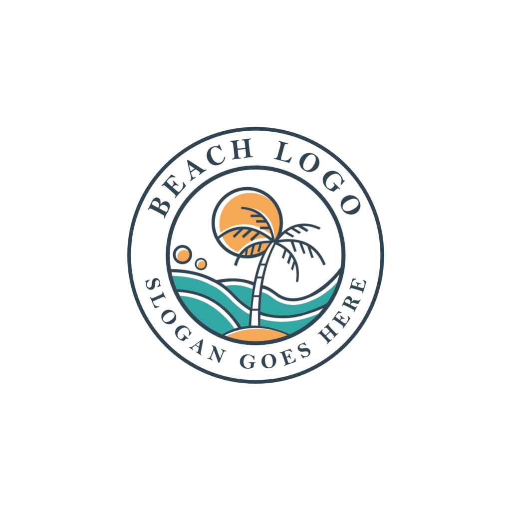 Simple Tropical Beach Logo Template - MasterBundles