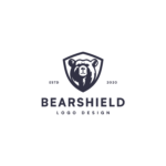 bear shield head logo vector - MasterBundles