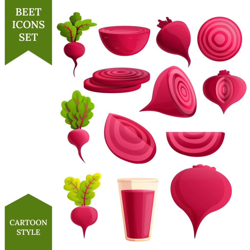 Beet Icons Set, Cartoon Style – MasterBundles