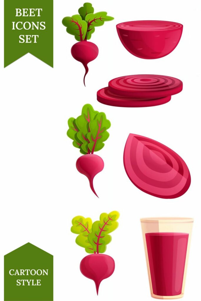 Beet Icons Set, Cartoon Style – MasterBundles