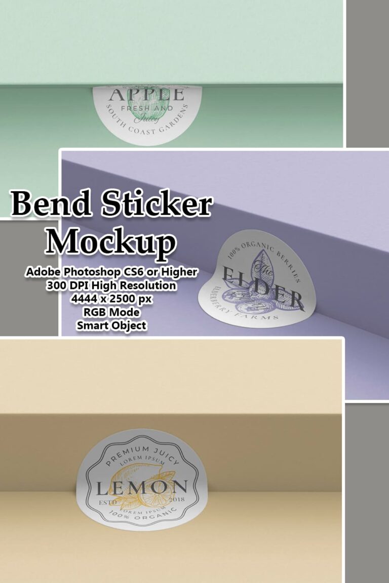 Bend Sticker Mockup – MasterBundles
