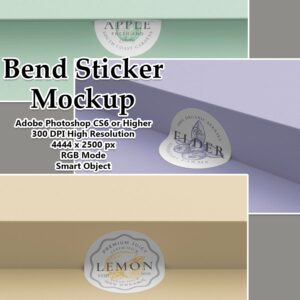 Bend Sticker Mockup – MasterBundles