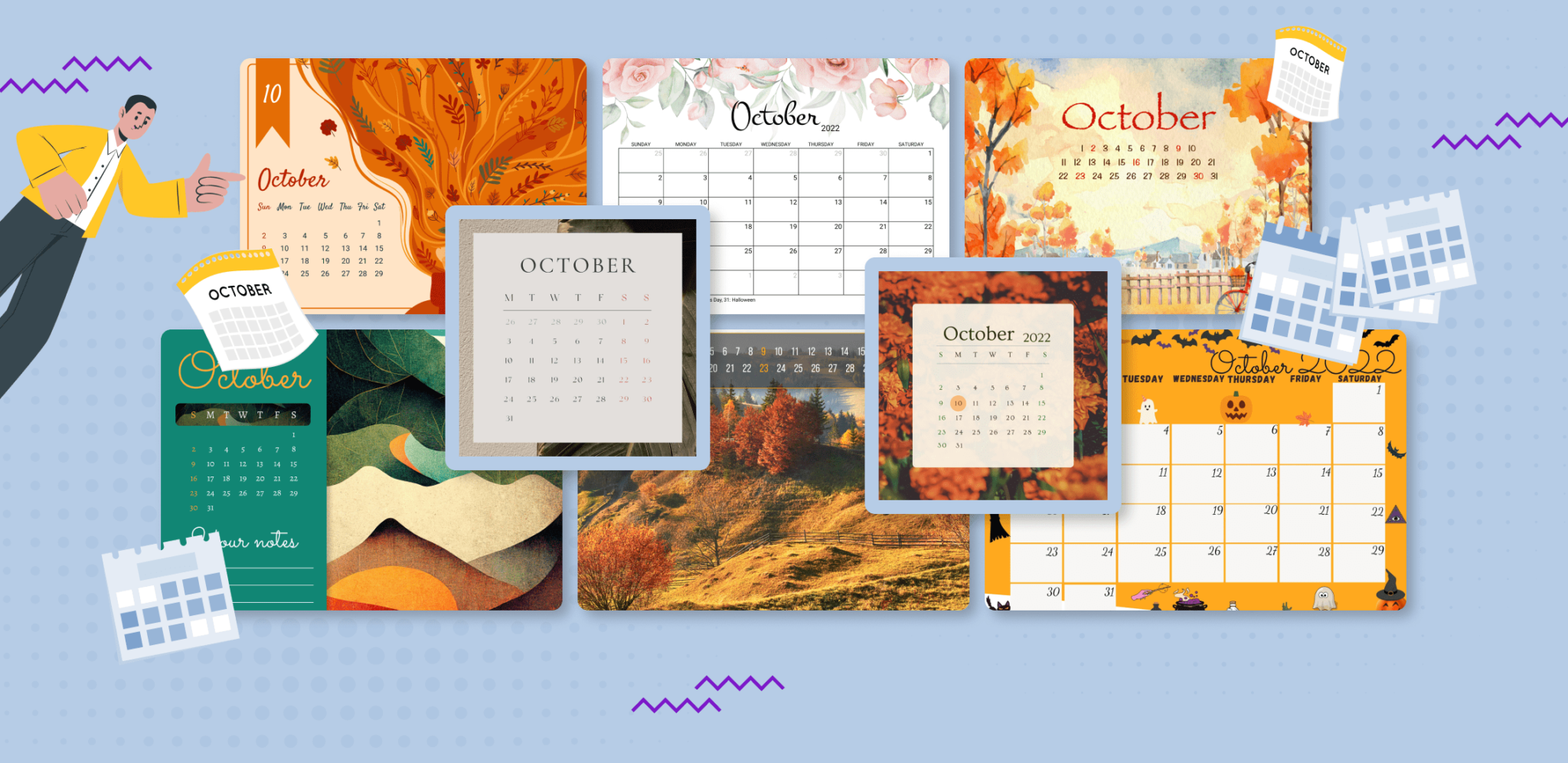 40+ Free Printable October Calendars 2022