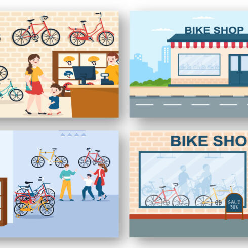 10 Bike Shop Illustration - MasterBundles