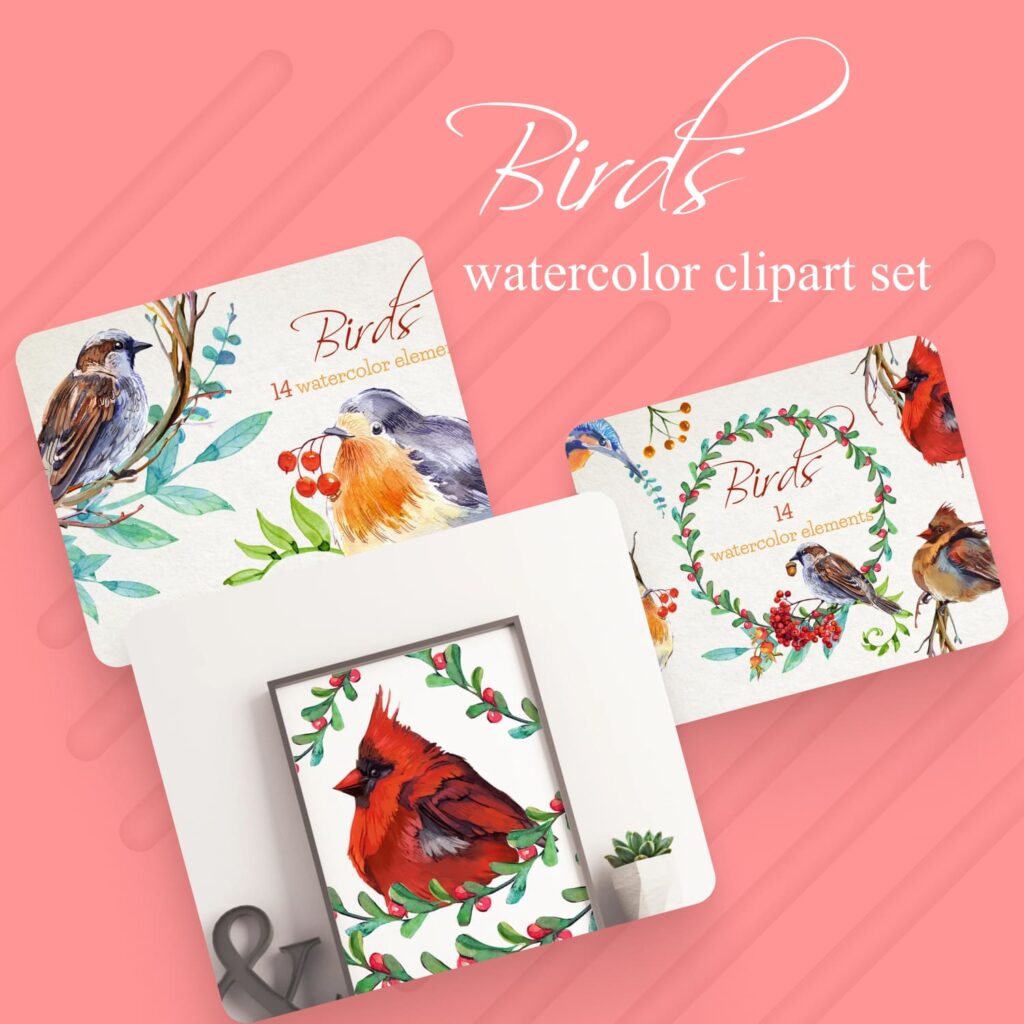 Birds Watercolor Clipart Set – MasterBundles