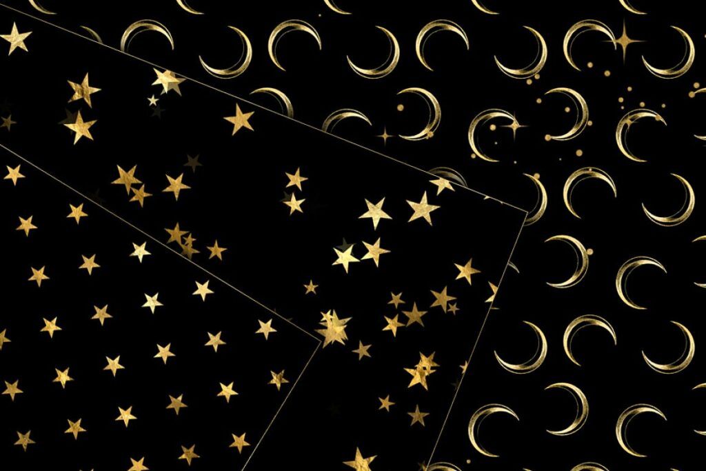 Black and Gold Stars Digital Paper – MasterBundles