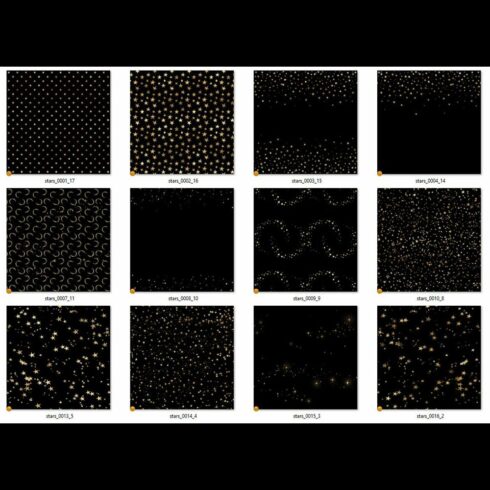 Black and Gold Stars Digital Paper | MasterBundles