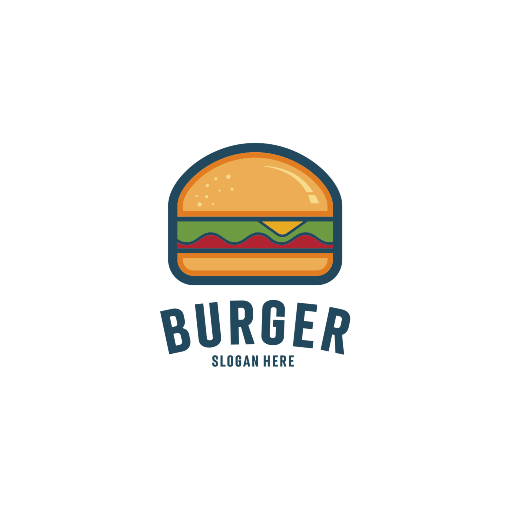 Burger abstract outline vector logo template - MasterBundles